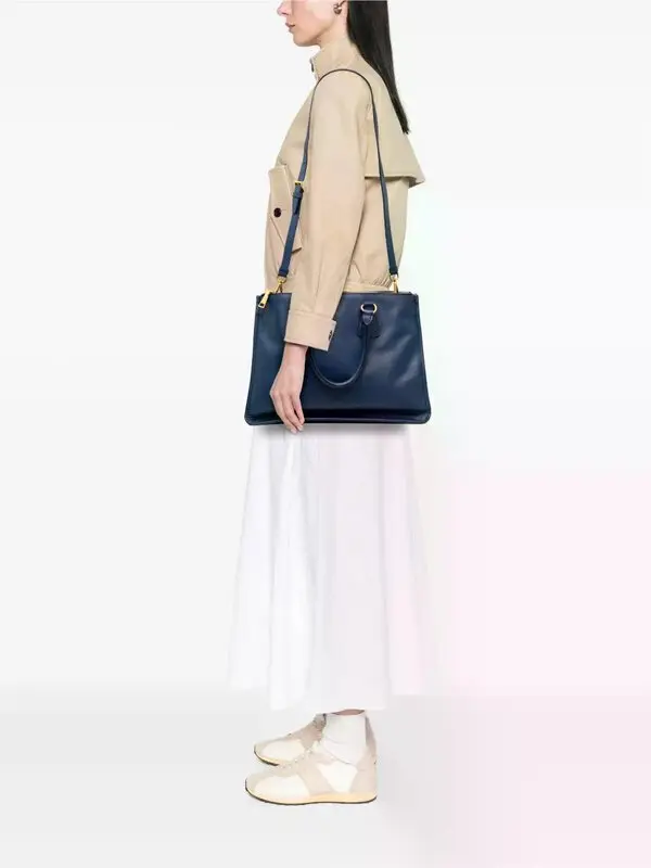 Prada Saffiano Double Zip Open Convertible Tote Satchel