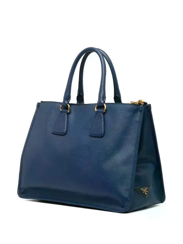 Prada Saffiano Double Zip Open Convertible Tote Satchel