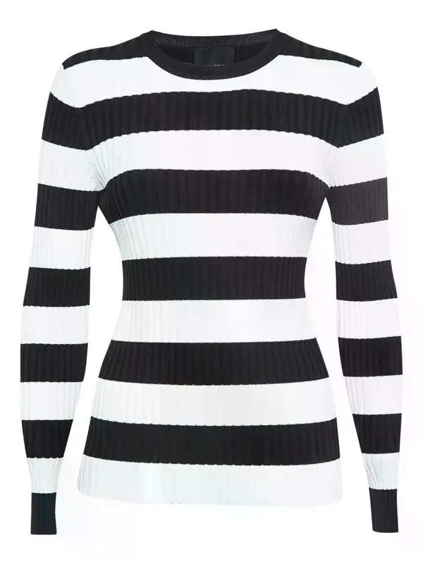 Cynthia Rowley Ribbed Stripe Sweater - Black