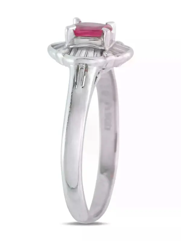 LB EXCLUSIVE Platinum, Diamond, And Ruby Ring