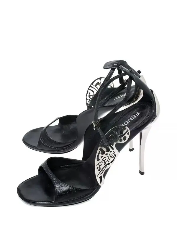 Fendi Metal-appliqué Leather Sandals