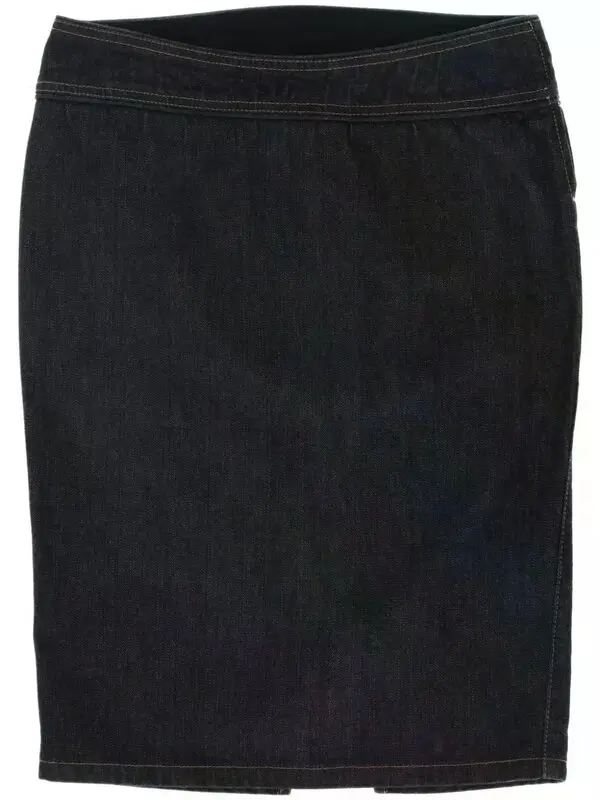 Gianfranco Ferre 2000s Rear Slit Denim Skirt