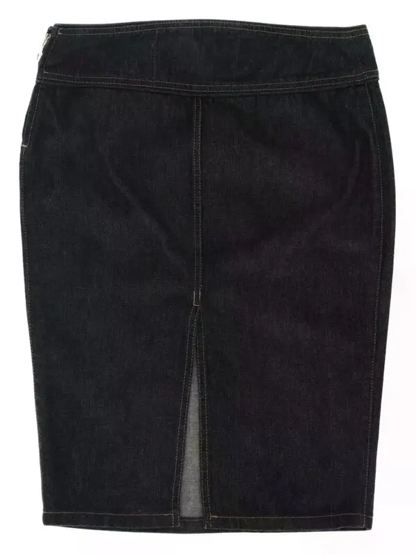 Gianfranco Ferre 2000s Rear Slit Denim Skirt