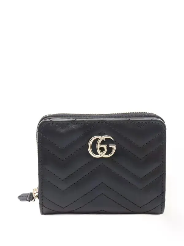 Gucci 2020s Gg Marmont Bi-fold Leather Wallet - Black