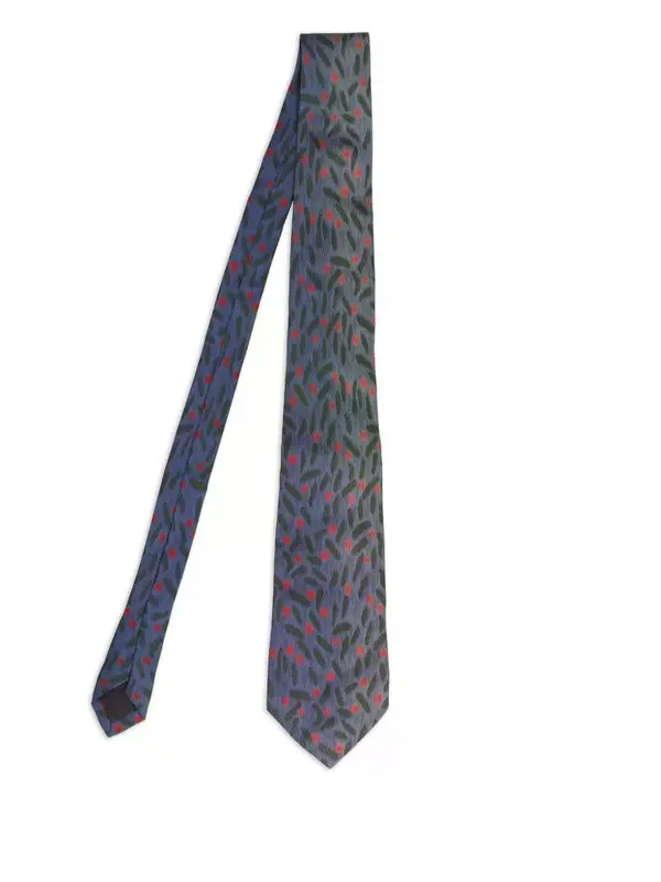 LANVIN Geometric-print Silk Tie