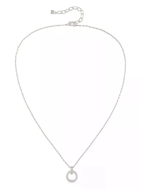 Nina Ricci 1980s Crystal-embellished Pendant Necklace - Silver