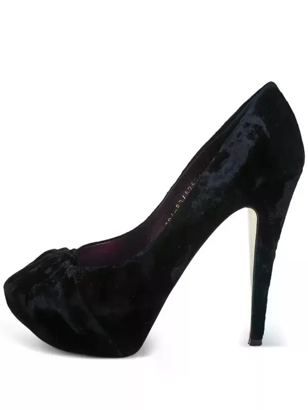GINA 130mm Claire Peep Toe Pumps - Black