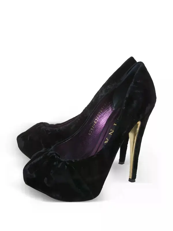 GINA 130mm Claire Peep Toe Pumps - Black