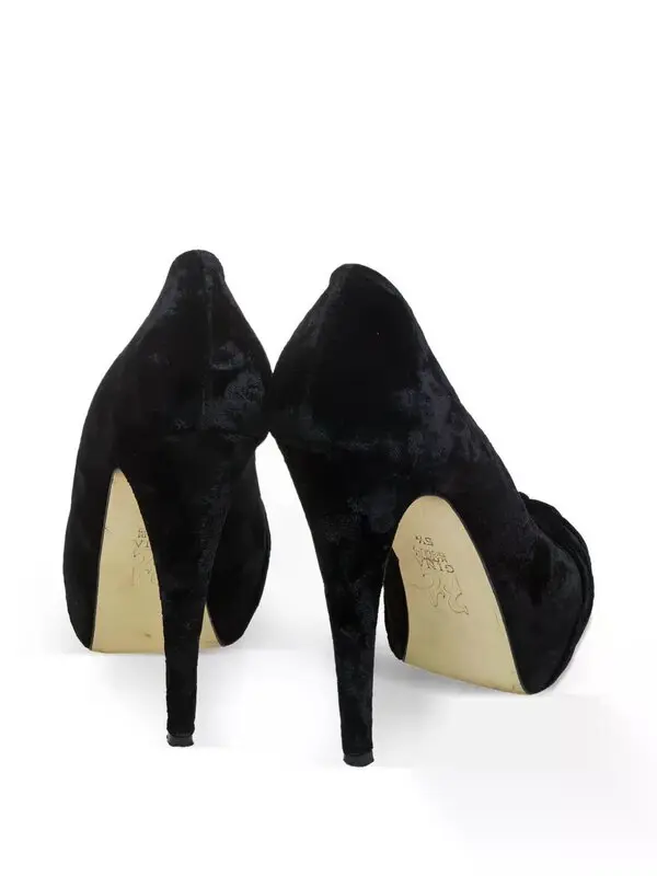 GINA 130mm Claire Peep Toe Pumps - Black