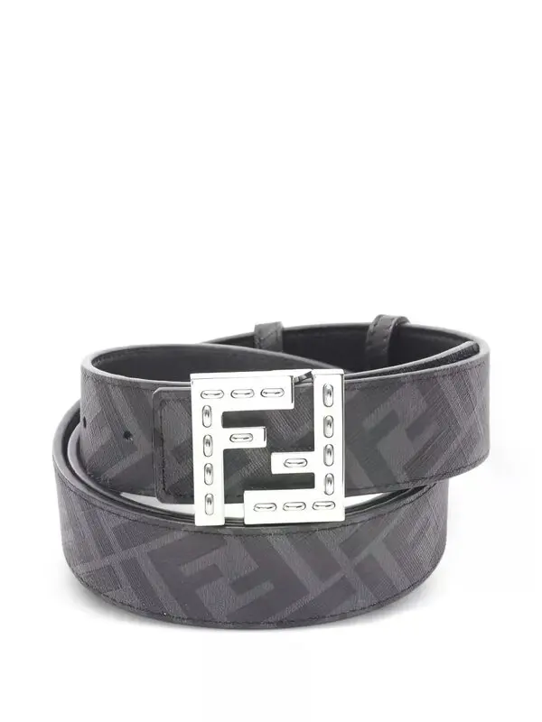 Fendi Ff-buckle Leather Belt - Black