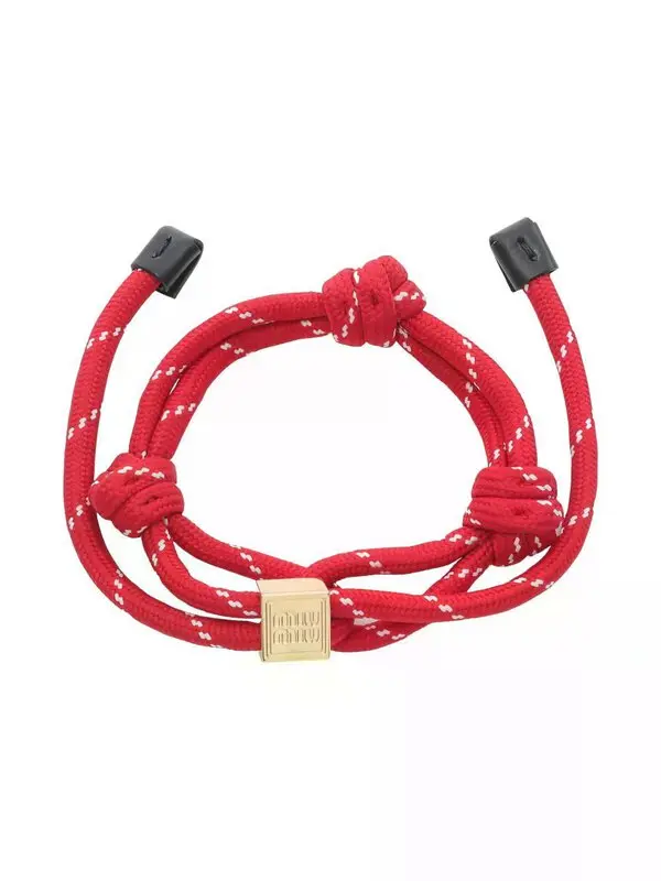 Miu Miu Logo-plaque Bracelet - Red
