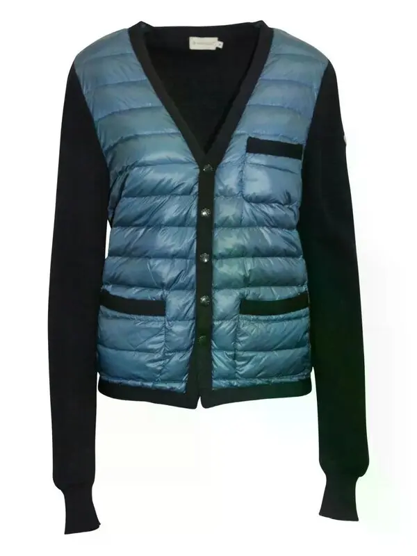 Moncler Quilted-panel Knit Jacket