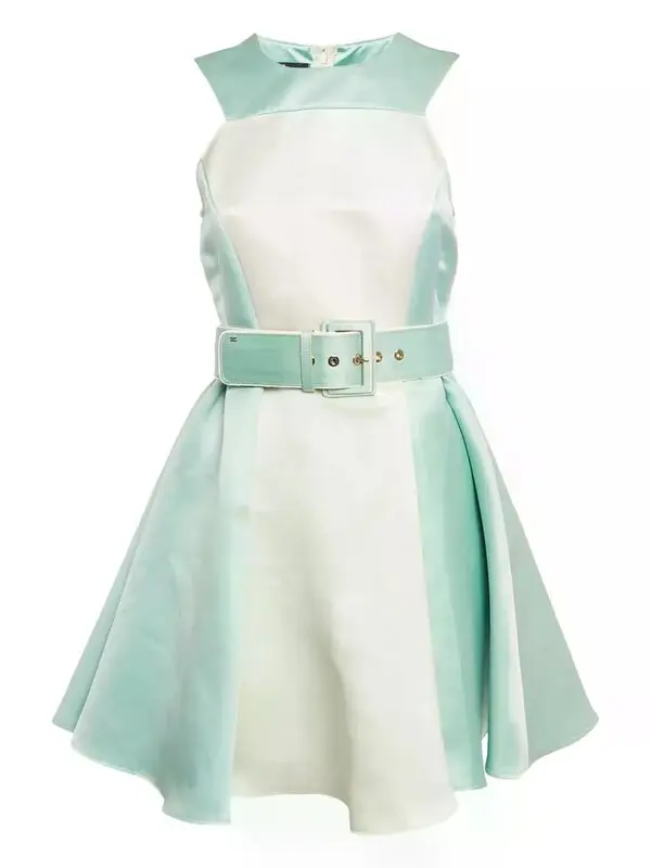 Elisabetta Franchi Two-tone Belted Dress - Blue