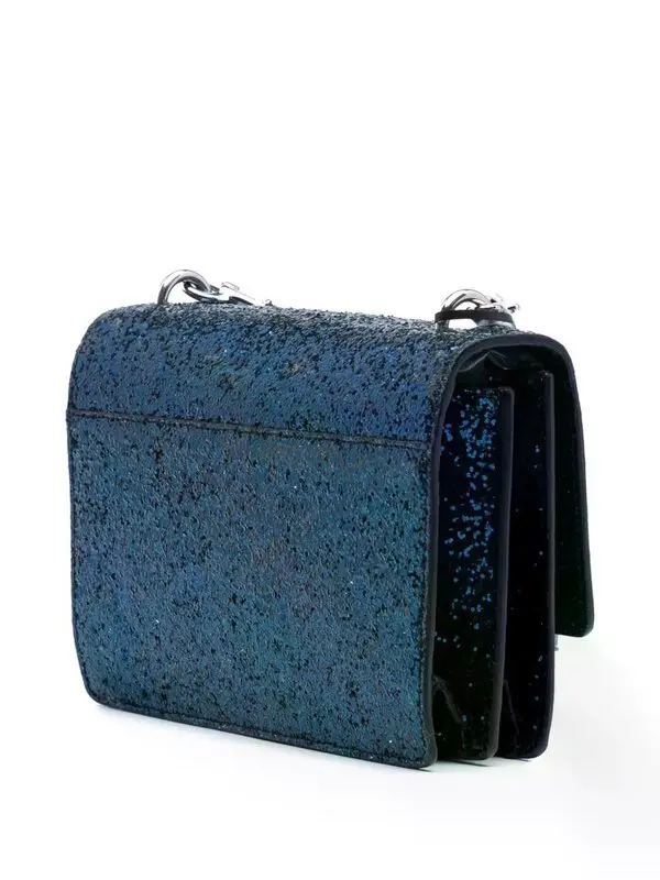 Saint Laurent 2016 Small Glittered Leather Monogram Sunset Crossbody Bag - Blue