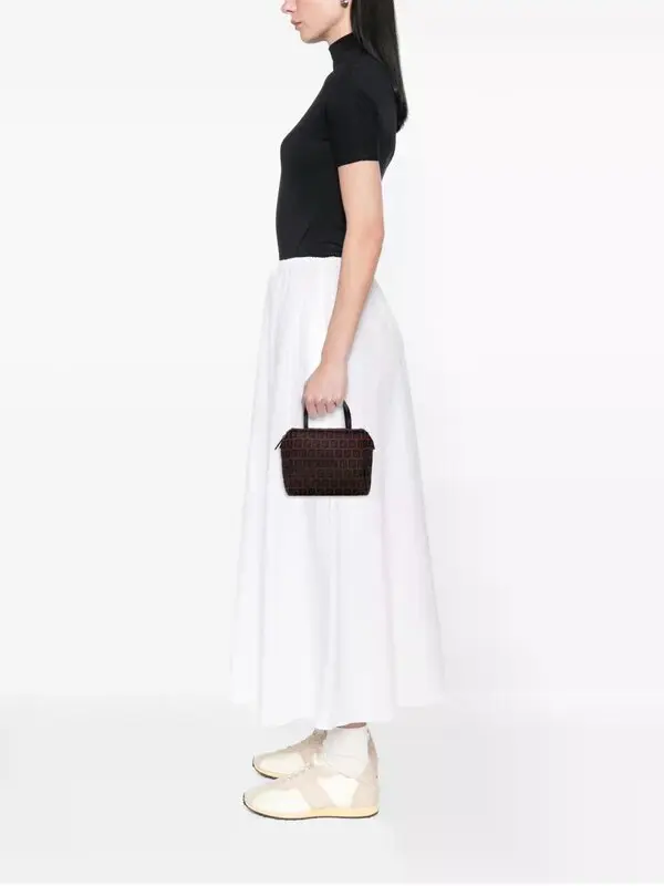 Fendi 2000-2010 Mini Zucchino Canvas Handbag - Brown