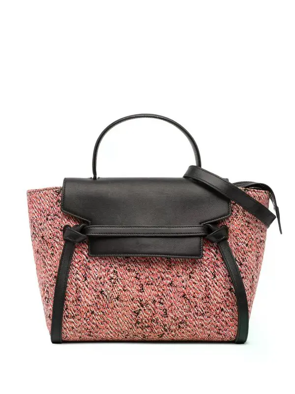 Celine Micro Tweed Belt Satchel - Pink