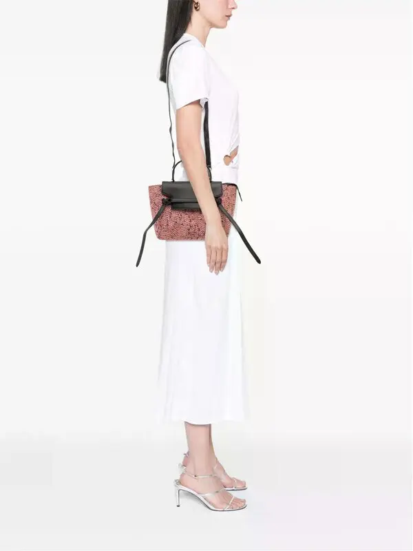 Celine Micro Tweed Belt Satchel - Pink