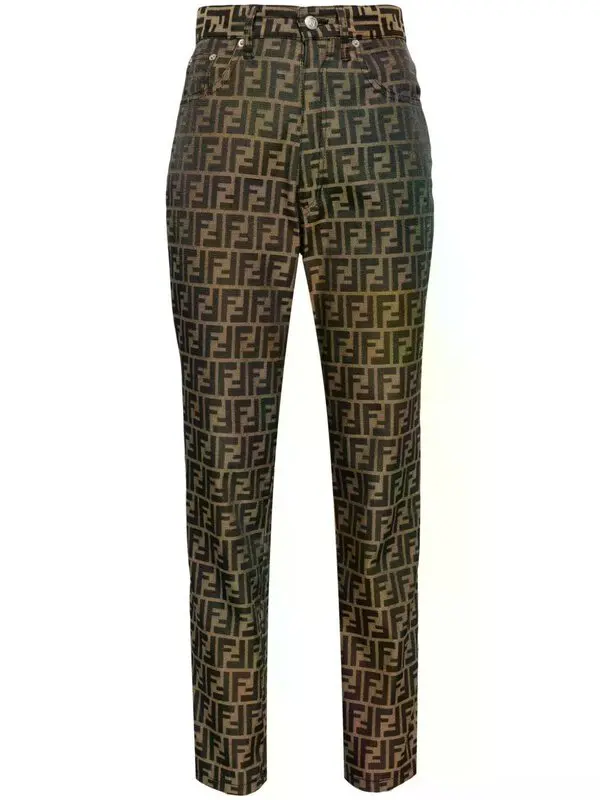 Fendi 1990-2000s Zucca Pattern Trousers
