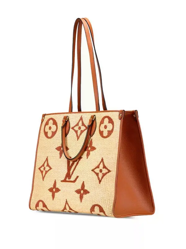 LOUIS VUITTON PRE-OWNED 2021 Monogram Giant Raffia Onthego Gm Satchel
