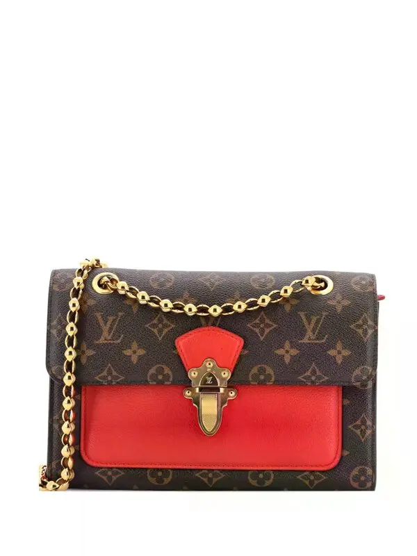 LOUIS VUITTON Victoire Handbag Monogram Canvas And Leather Shoulder Bag - Brown