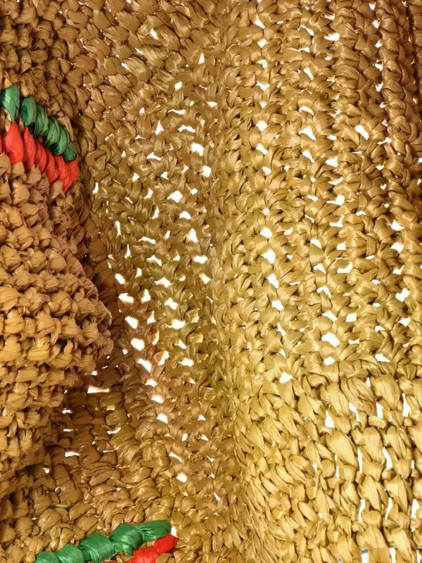 Gucci Gg Marmont Chain Raffia Large Tote Bag