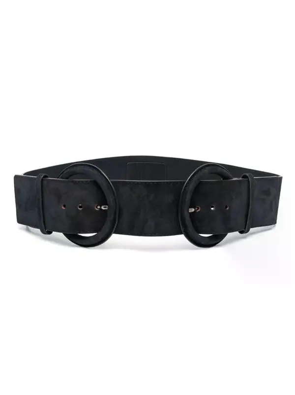 Gianfranco Ferre 1990s Double-buckle Suede Belt - Blue