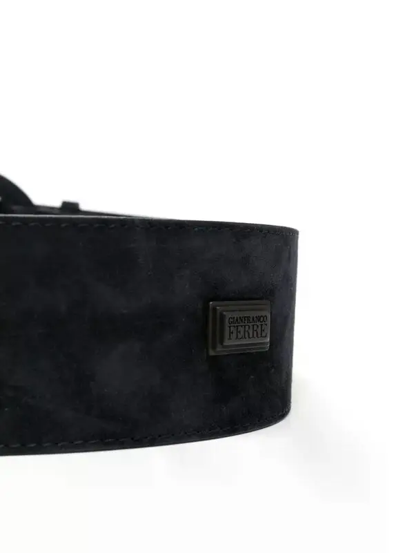 Gianfranco Ferre 1990s Double-buckle Suede Belt