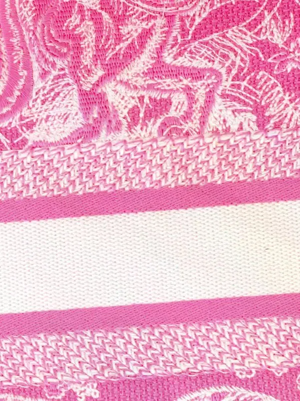 Dior Toile De Jouy Lady D-lite Embroidered Canvas Tote Bag - Pink