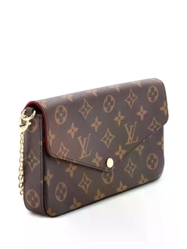 LOUIS VUITTON Felicie Pochette Monogram Canvas Crossbody Bag - Brown
