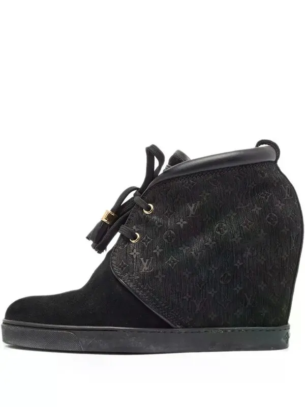 LOUIS VUITTON Leather Wedge Sneakers