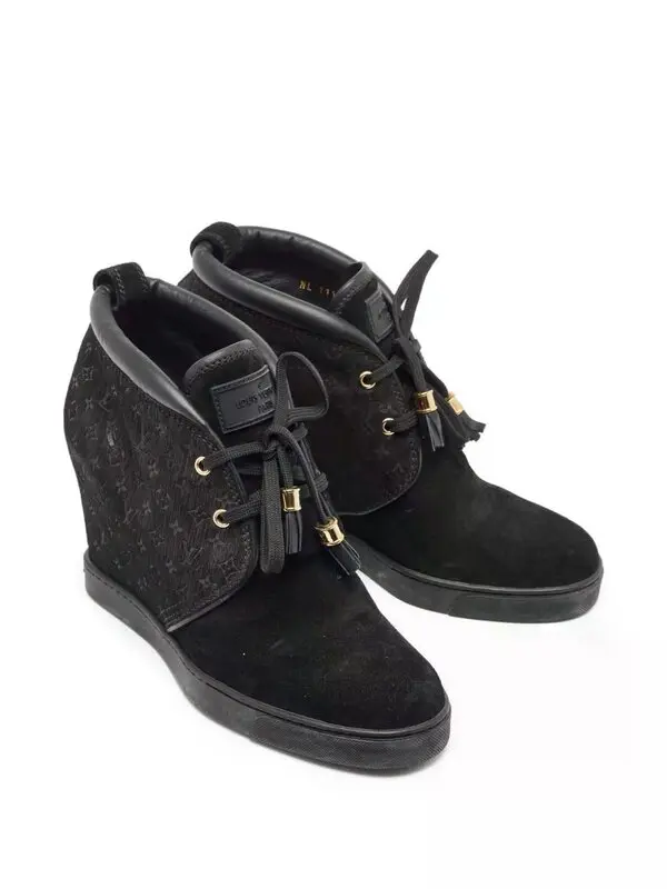 LOUIS VUITTON Leather Wedge Sneakers