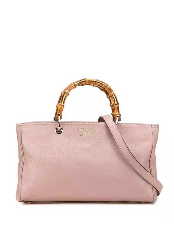 Gucci Medium Calfskin Bamboo Shopper Satchel