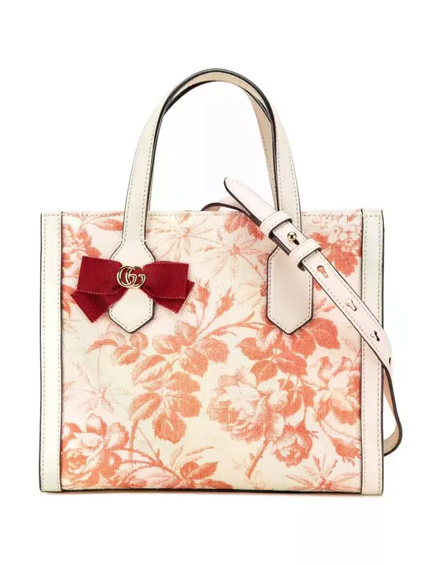 Gucci Gg Ribbon Herbarium Satchel - Pink