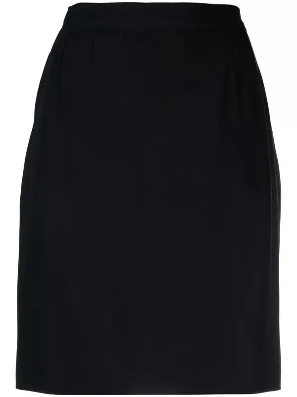 Saint Laurent 1990s High-waisted Pencil Skirt - Blue