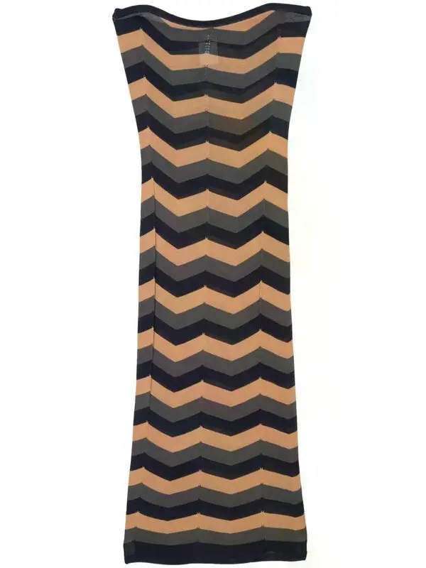 Versace 2000s Chevron-knit Midi Dress
