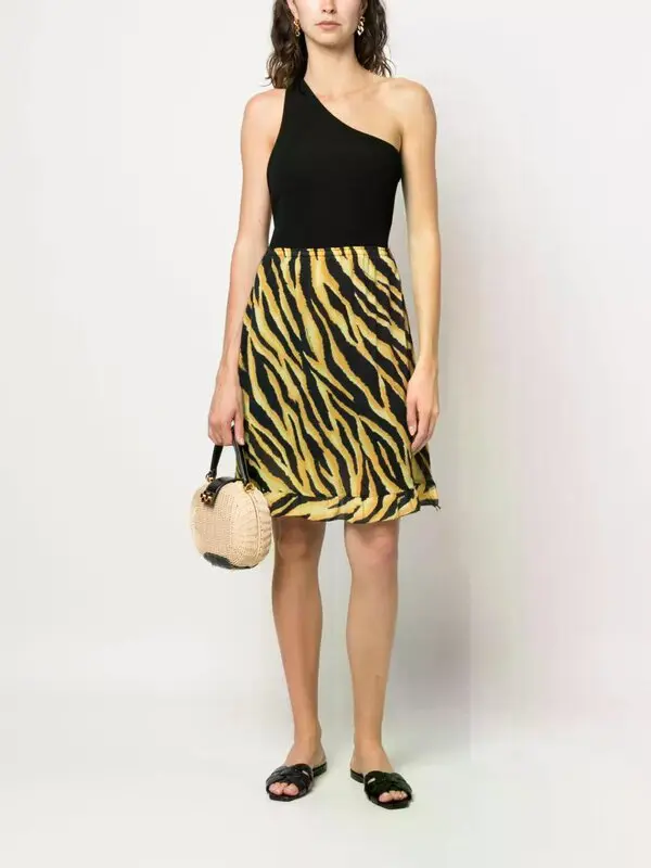 Versace 2000s Tiger Stripe-print Skirt
