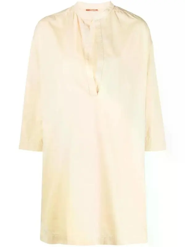 Prada 1990s Band-collar Blouse