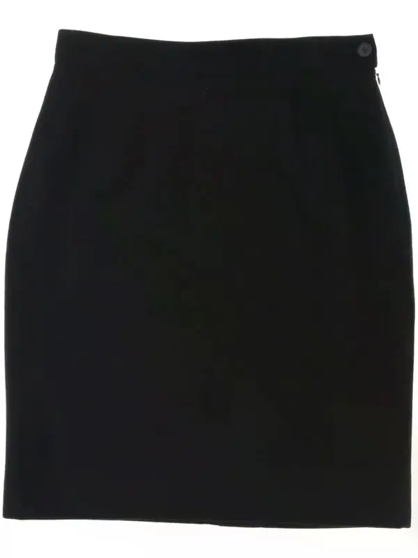 Saint Laurent 1990s Wool Pencil Skirt - Black