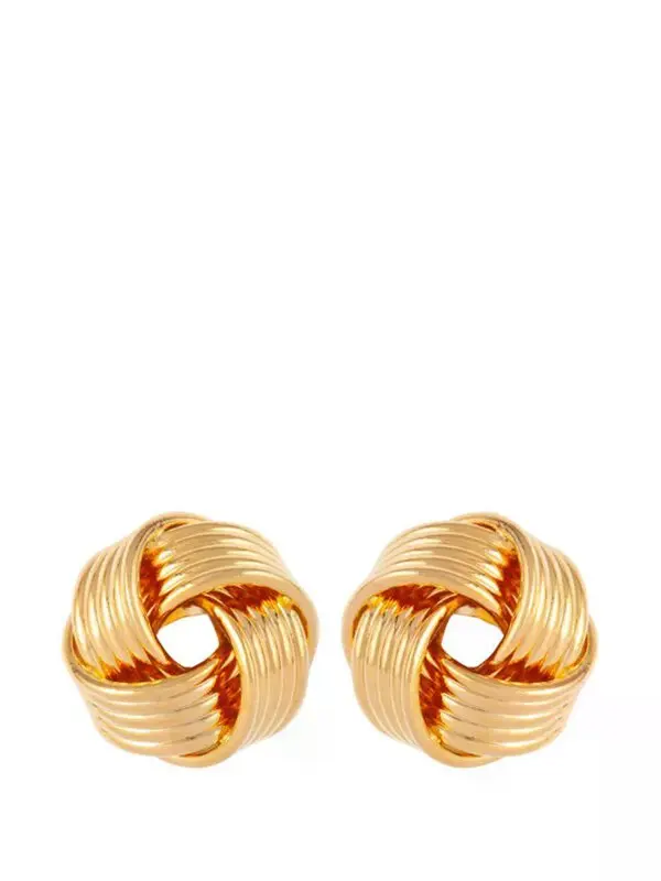 SUSAN CAPLAN 1990s Knot-motif Stud Earrings - Gold