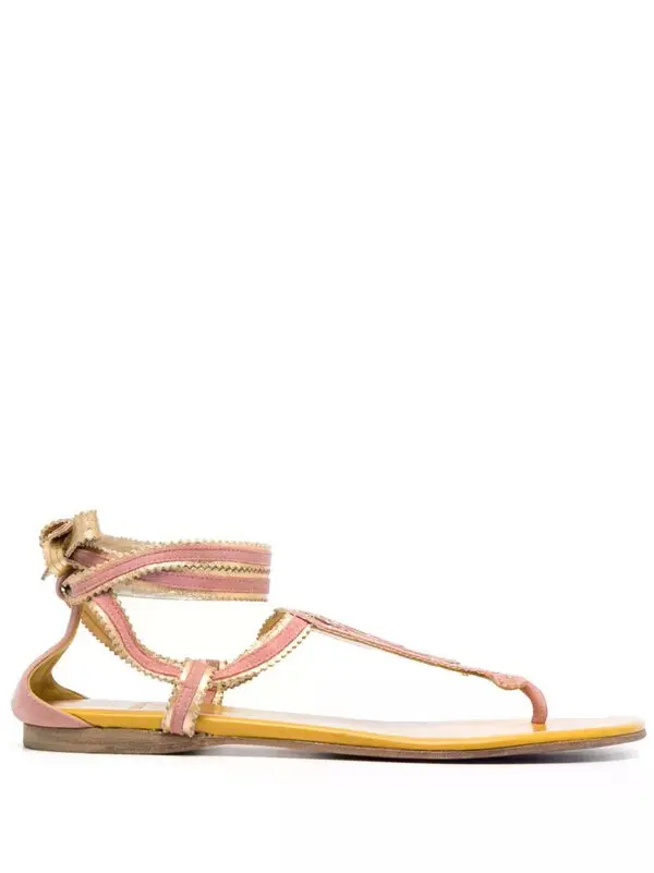Hermès 2000s Lace-up Flat Sandals