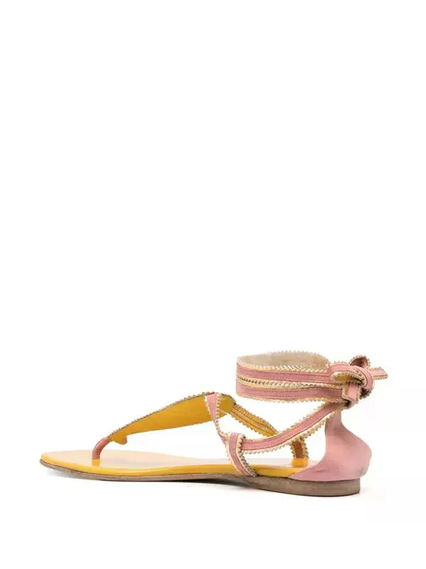 Hermès 2000s Lace-up Flat Sandals
