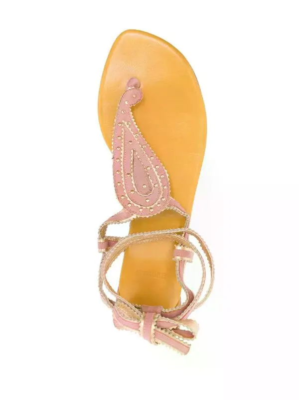 Hermès 2000s Lace-up Flat Sandals