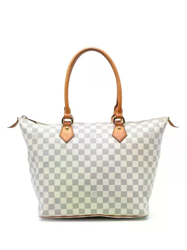 LOUIS VUITTON 2007 Damier Azur Saleya Mm Tote Bag - White