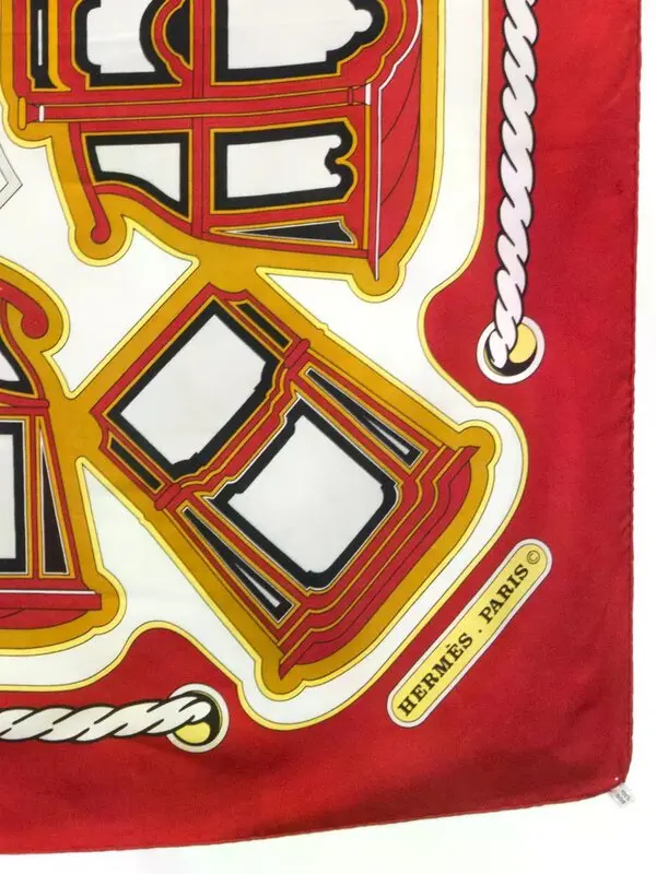 Hermès 1980s Les Berlines Silk Scarf