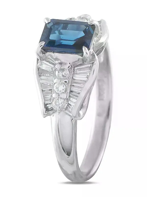 LB EXCLUSIVE Platinum Diamond And Sapphire Ring