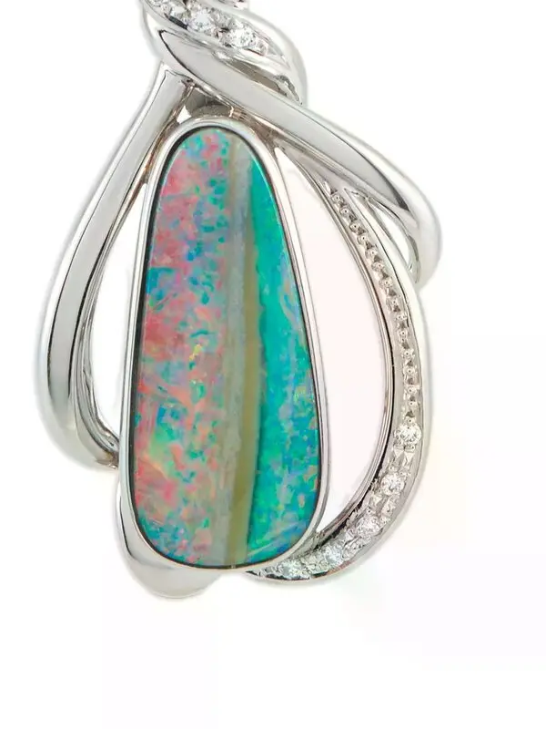 LB EXCLUSIVE Platinum Diamond And Opal Pendant