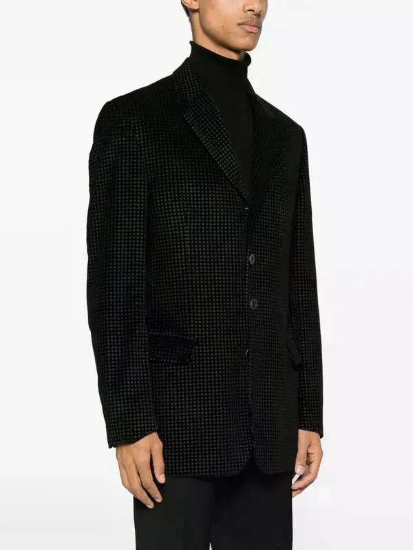Versace 2000s Checkered Notched Lapels Blazer