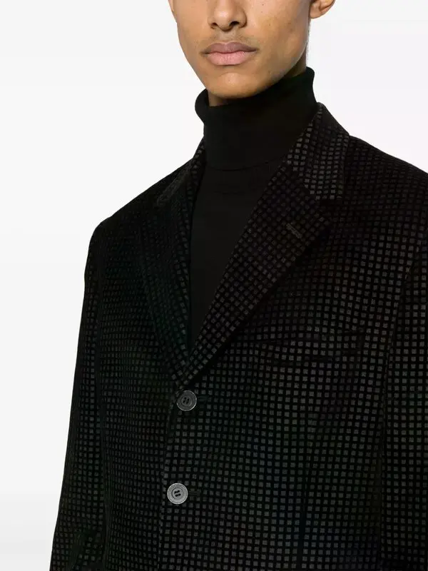 Versace 2000s Checkered Notched Lapels Blazer