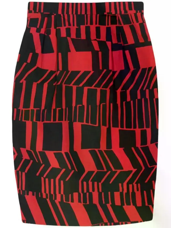 Miu Miu 2000s Geometric-pattern Skirt - Red