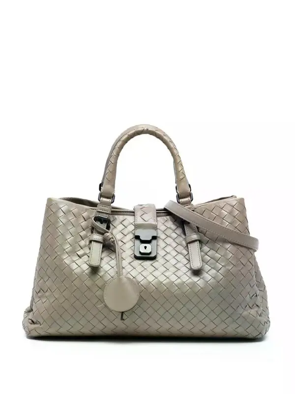 Bottega Veneta Small Nappa Intrecciato Roma Satchel - Grey